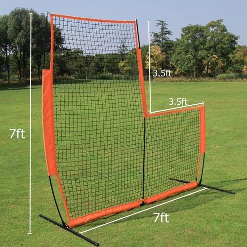 Portable Baseball L-Screen 7x7FT, Lightweight Pitcher Protector Screen ...