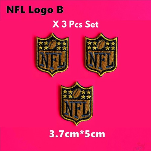 3 Pcs small NFL Logo 8 stars iron On Patch 2"x1.75" American Football ...