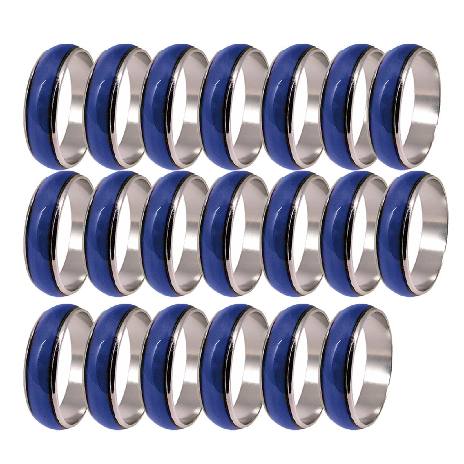 20pcs Size 6-10 Mood Rings Emotional Change Color Temperature Feeling ...