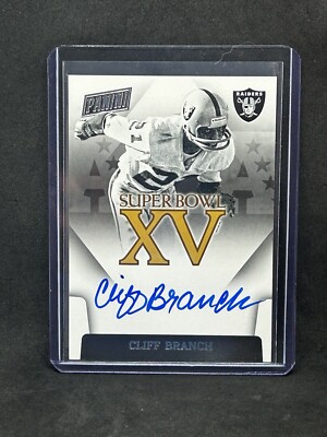 CLIFF BRANCH 2015 Panini Super Bowl Signatures XV AUTO SSP (2017 Vertex ...