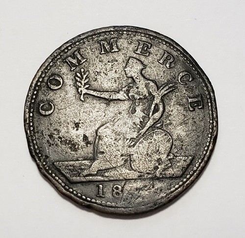 1814 Great Britain Commerce Half Penny Token - F6642 | eBay