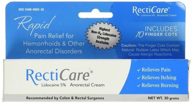 RectiCare 5% Anorectal Cream Hemorrhoids 30g (Exp. 01 & 05/25) (dmg box ...
