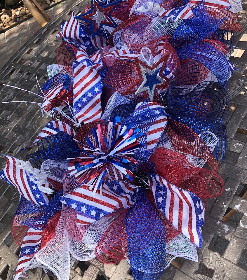 Patriotic Swag, July 4th Swag Wreath, Independence Day Swag Wreath ...