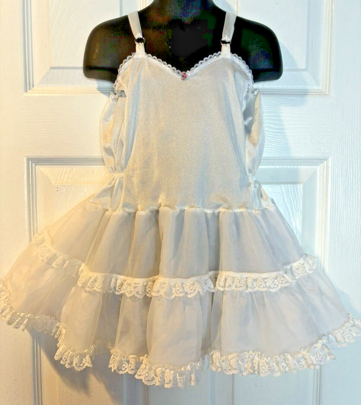 Vintage GIRL CONNCETION Full Circle Tiered Slip Whit… - Gem