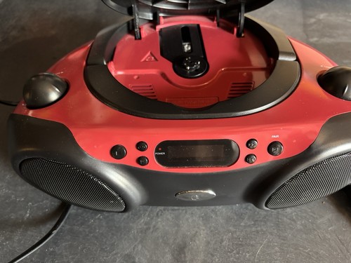 Blackweb Boombox CD Player FM Radio Stereo Speaker Bluetooth Red Black ...