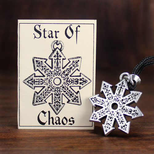 Pewter Chaos Star Pendant Runic Norse Necklace Chaos Magick Pagan Wicca ...