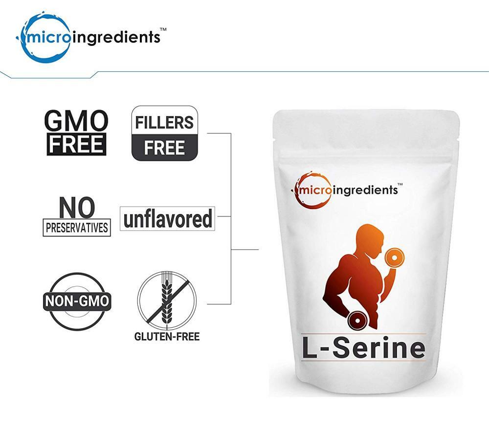 Pure L-Serine Powder, 500 Grams (250 Serving), 500 grams (1.1 lb ...