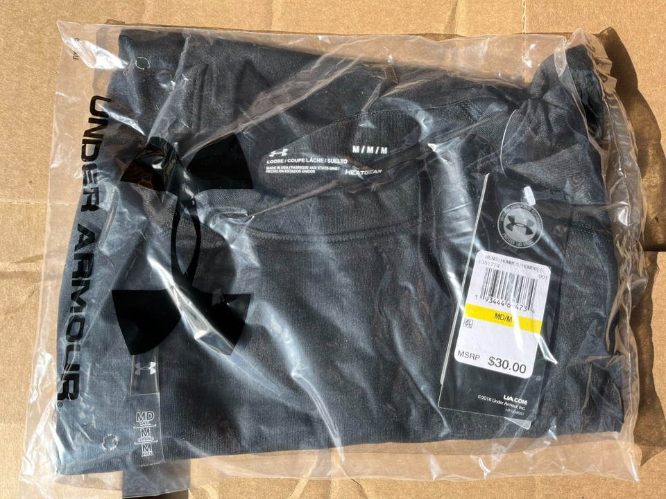 Under Armour USA MADE Black Tac Tech Polyester Tactical T-Shirt 1351774 ...