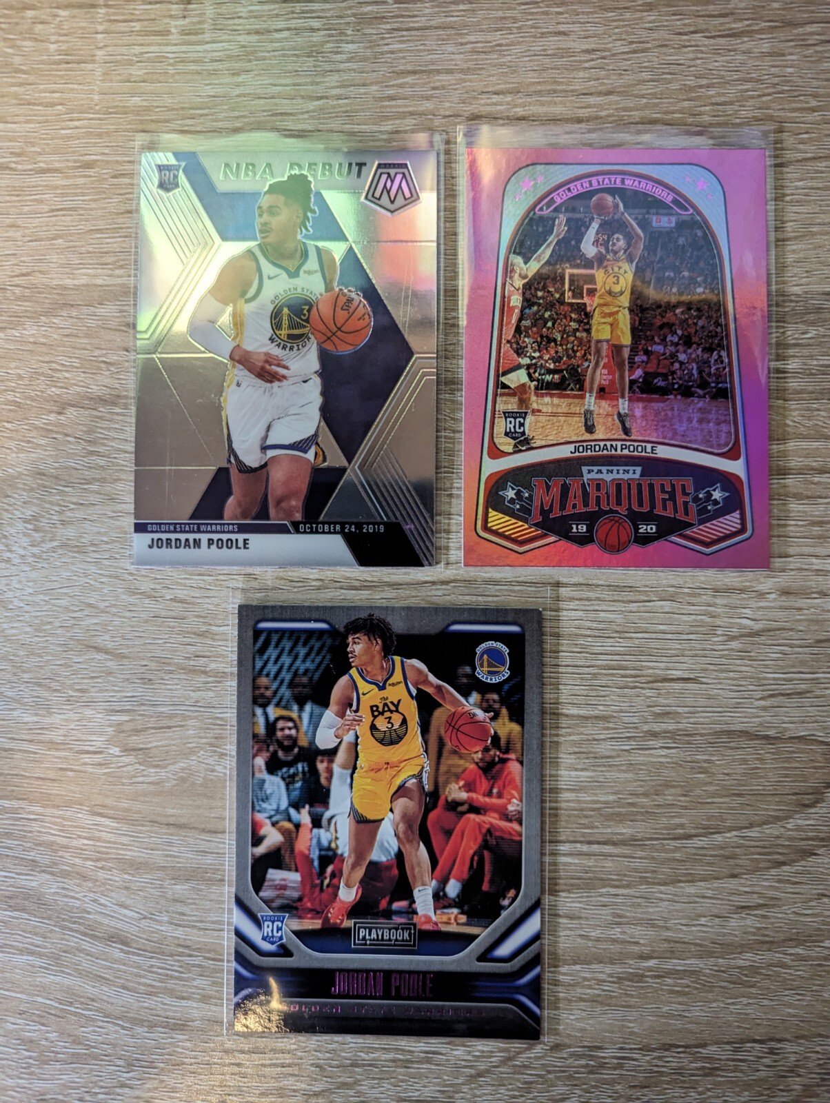 2019-20 Panini NBA Hoops Silver Lazer Prizm + Prizm Base Jordan Poole ...