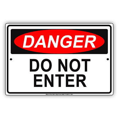 Danger Do Not Enter DANGER Skull symbol Novelty Notice Aluminum Metal ...