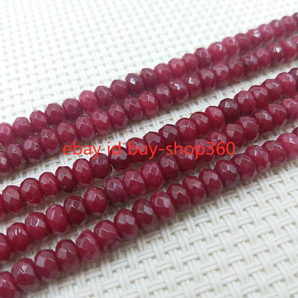 2x4mm Natural Faceted Brazil Dark Red Jade Gemstone Loose Beads 15" | eBay