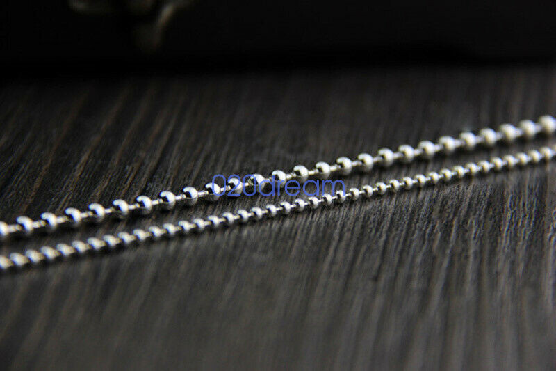 925 Sterling Silver Bead Ball Chain Necklace 16 to 28" inch Various ...