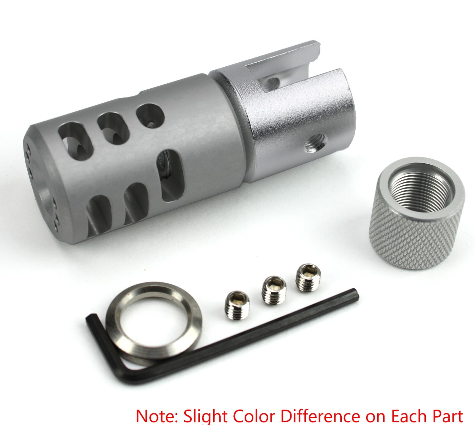 Silver Muzzle Brake/Linear Compensator Compatible with Ruger 10/22 1022 ...
