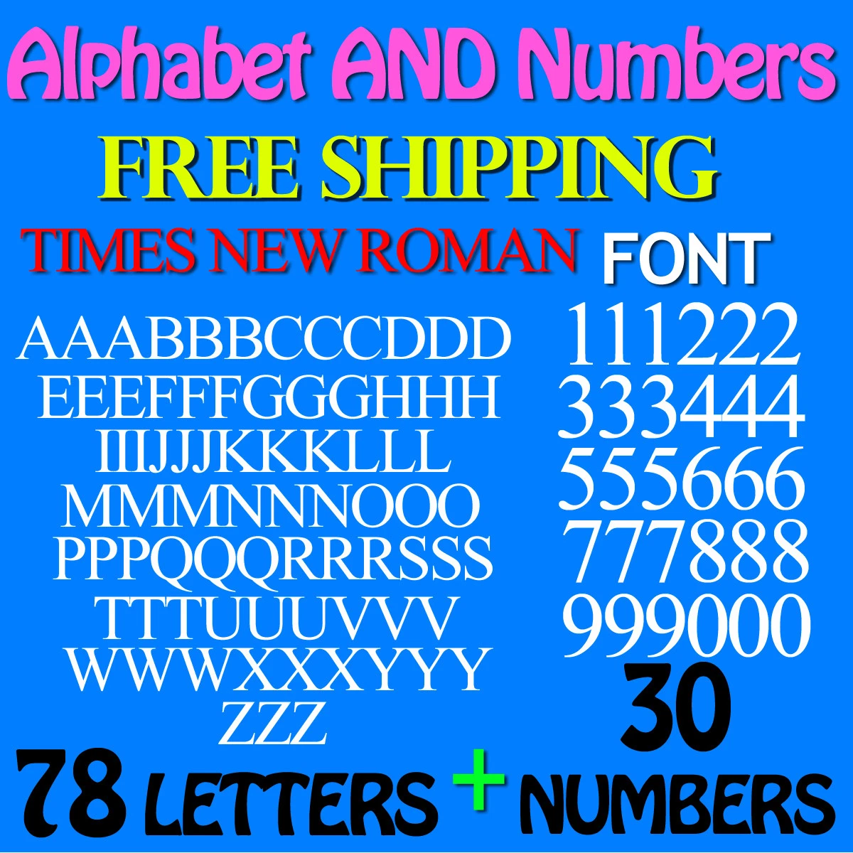 Roman Alphabet And Numbers