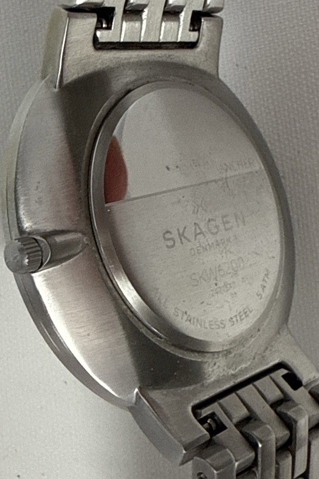 Men’s Skagen Silver Color Stainless Steel Metal Band Quartz Watch With ...