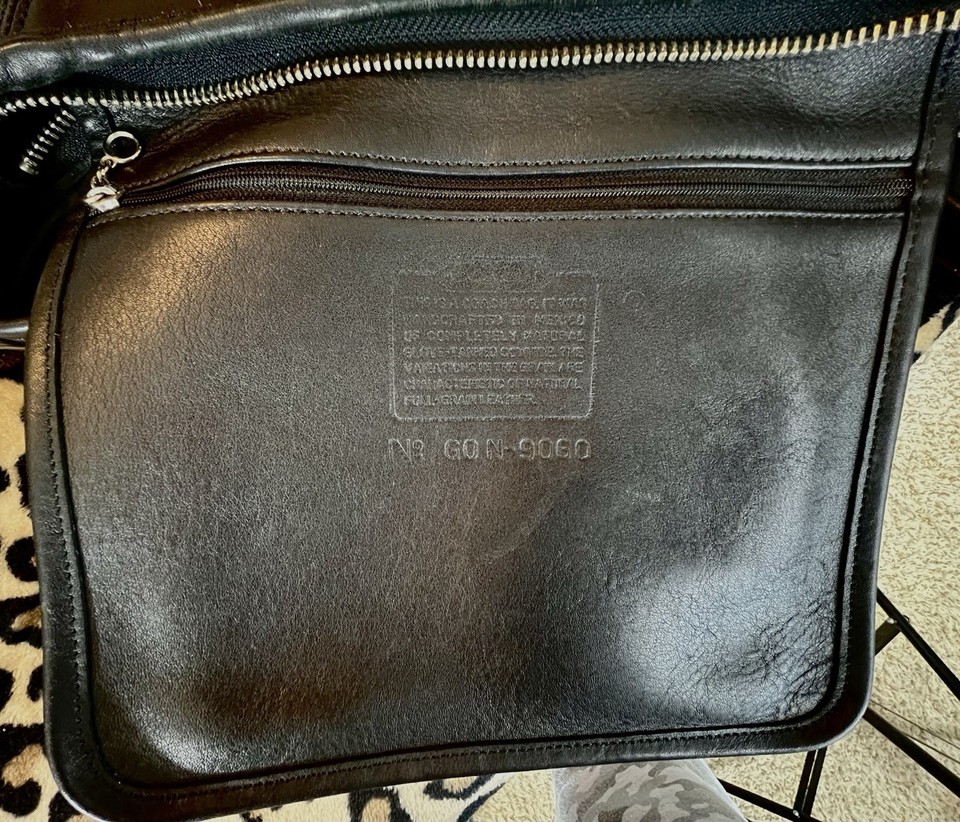 Vintage 90s COACH #9060 Slim Duffle Crossbody Shoulder Bag Black ...