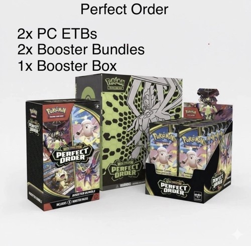 Presale Pokemon Mega Evolution Perfect Order 2x PC ETB, 2 Bundle, 1x ...