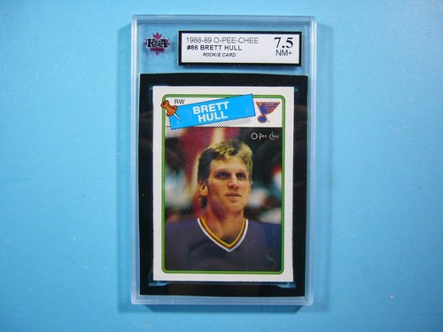 1988/89 O-PEE-CHEE NHL HOCKEY CARD #66 BRETT HULL ROOKIE KSA 7.5 NM+ ...