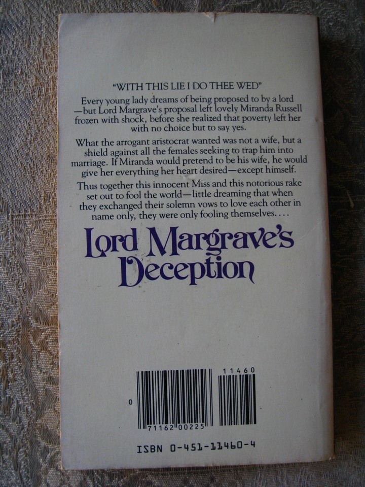 Diana Campbell - Lord Margrave's Deception - 1982 First Printing ...