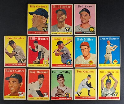 1958 Topps Baseball Lot 13 Cards | eBay