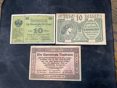 Austria 1920/1921 Notgeld Heller Crisp XF/AU 3 Banknote Lot. N3539 | eBay