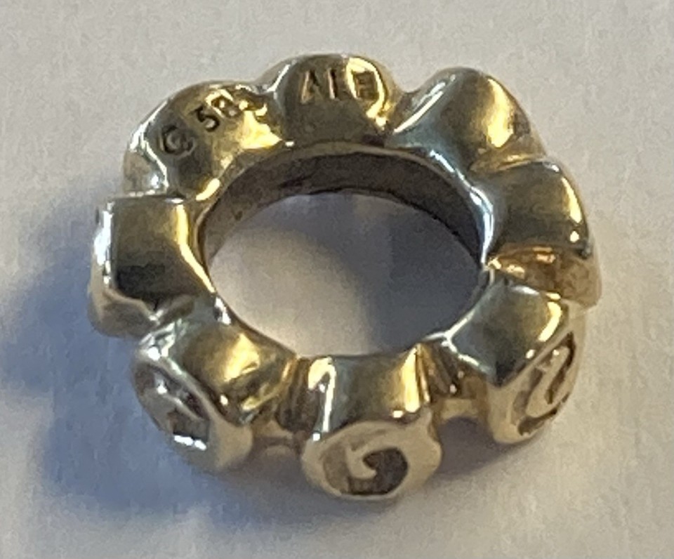 Beautiful PANDORA 14K Yellow Gold Small Rose Spacer Item#1N | eBay