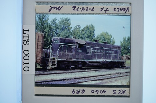 Kansas City Southern GP7 #4160 Large-Format Slide 9/23/76 Vicksburg MS ...