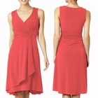 Elegant Mid Length V-Neck Sleeveless Jersey Cocktail Party Day Dress ...