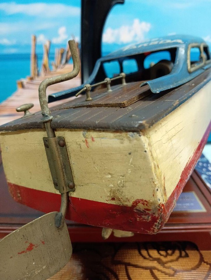 Rare Wooden 43Cm-Long Ship Model Vintage Collectible Antique Maritime ...