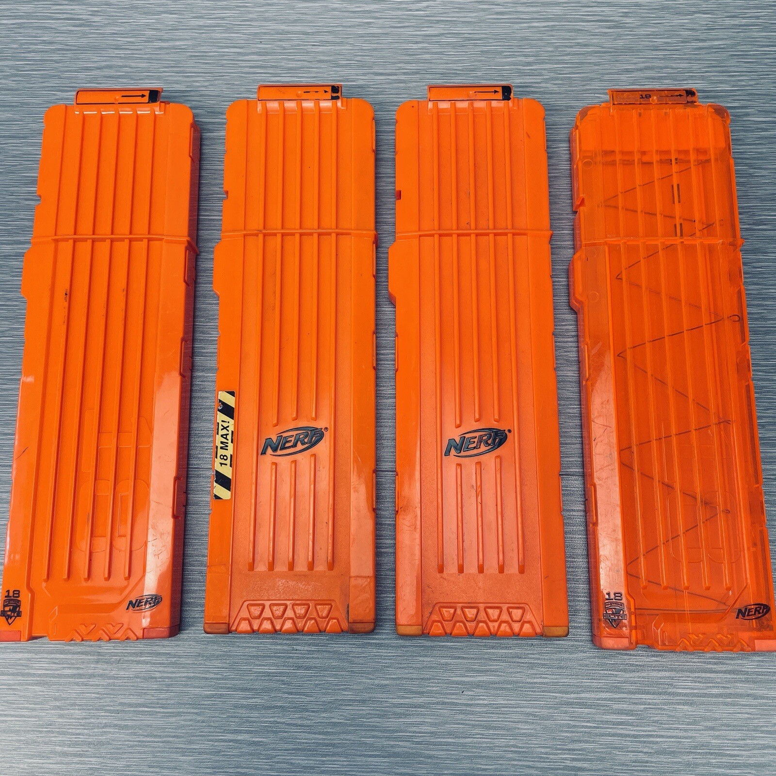N-Strike Elite Nerf 18 Max Round Dart Gun Ammo Clip Magazine Orange Lot ...