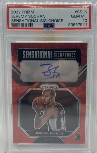 2022-23 Prizm Jeremy Sochan Sensational Signatures Choice Auto RC #SSJN ...
