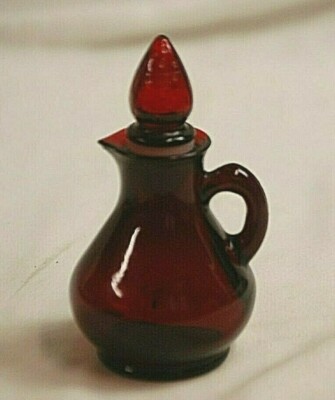 Avon Ruby Red Glass Bath Perfume Bottle Strawberry Stopper Empty ...