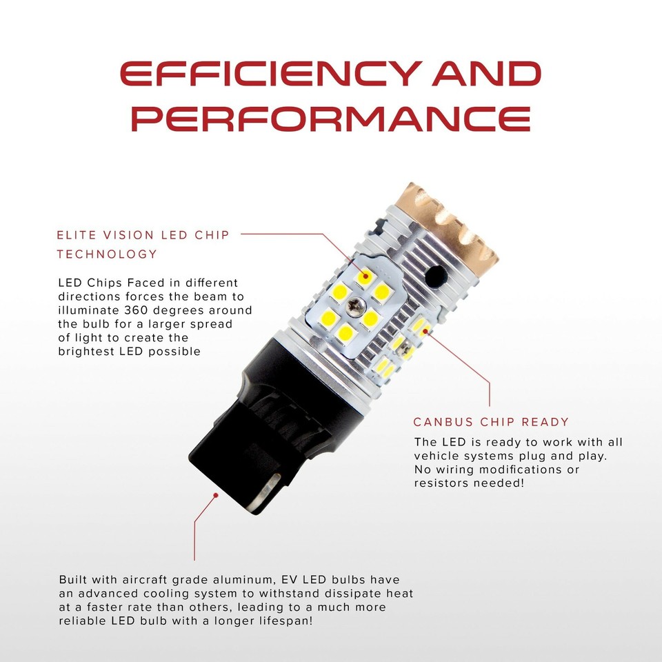 7440 LED Turn Signal Bulbs White Light Bulb Anti Hyper Flash 2x Bulb ...