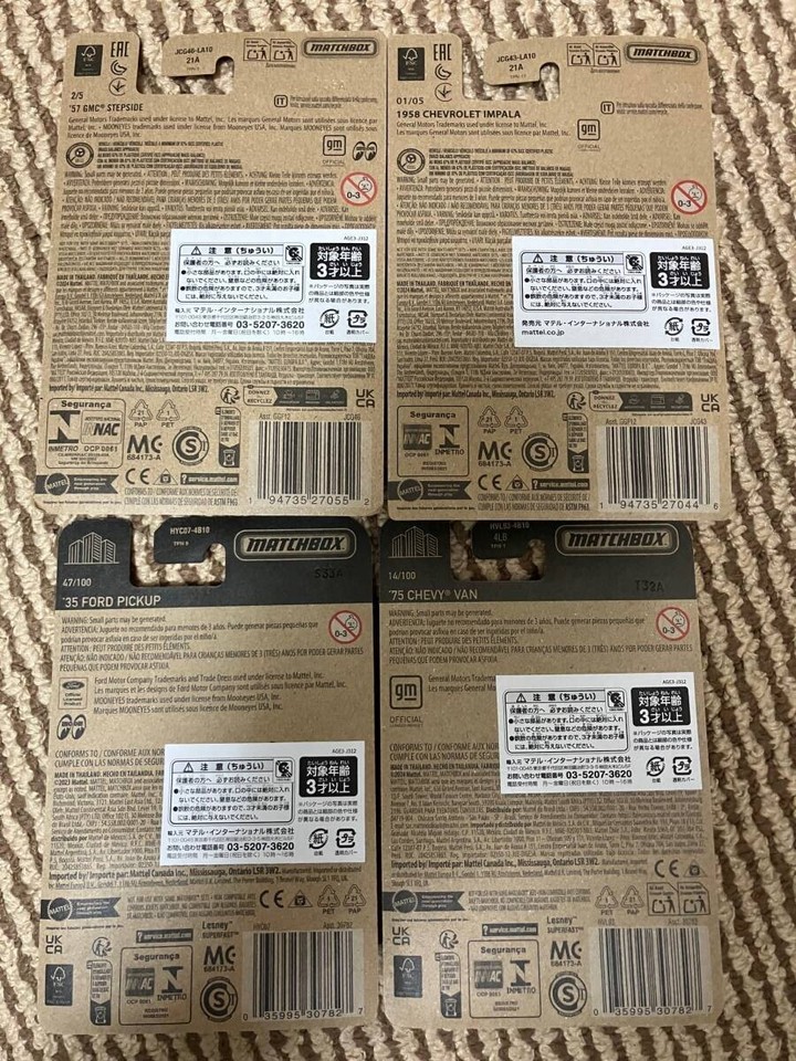 MB Matchbox MATCHBOX 35 FORD PICKUP 57 GMC STEPSIDE 1958 CHEVROLET ...