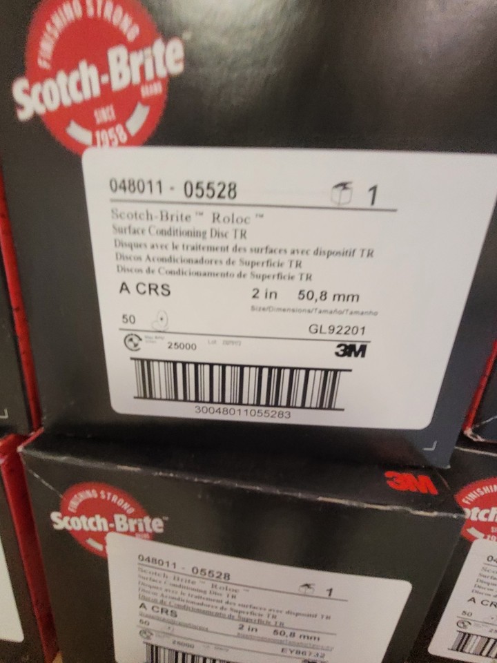 3M 05528 2" course scotch brite discs, Rol-locs, Brown | eBay