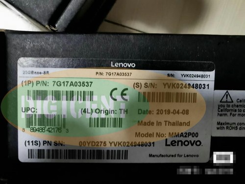 Lenovo SFP28 25GbE 00YD275 SFP-25G-SR 7G17A03537 850nm LC MMF MMA2P00 ...