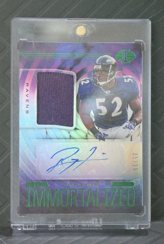 2020 Illusions Immortalized Ray Lewis 1J-RLE Player Material Signed ...