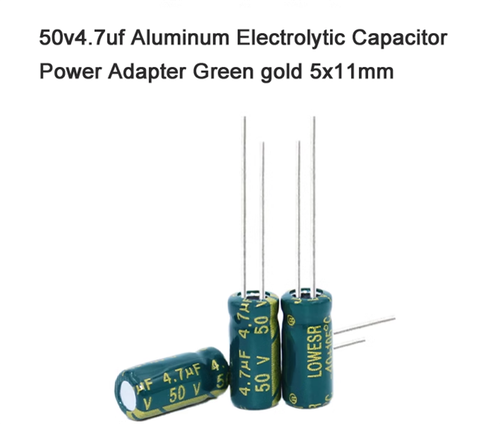 50v4.7uf Aluminum Electrolytic Capacitor Power Adapter Green gold ...