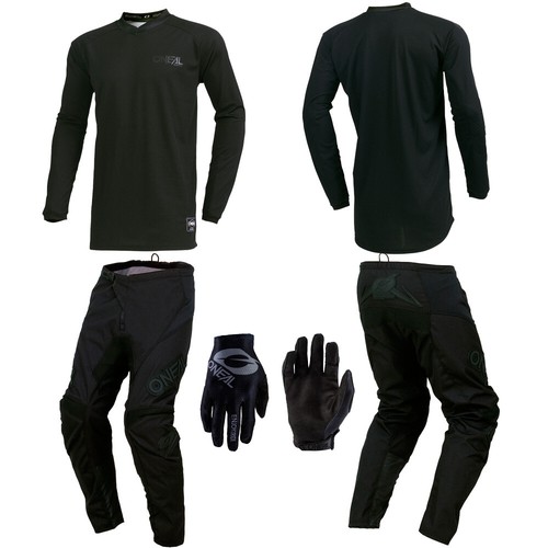O'Neal Element Classic Black Jersey Pants Gloves motocross dirt bike ...