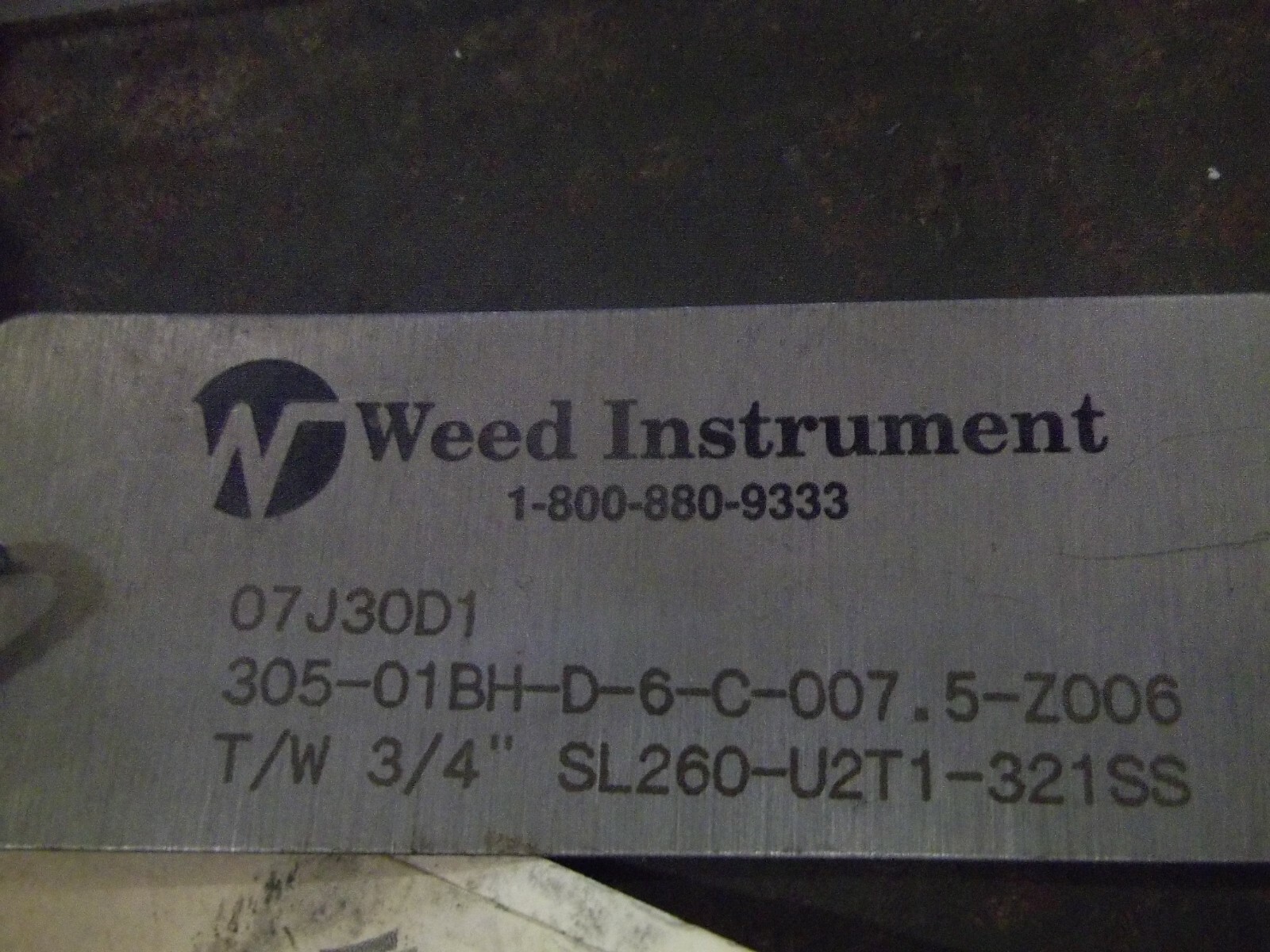 WEED ELECTRONICS 305-01BH-D-6-C-007.5-Z006 INSTRUMENT SENSOR GUAB26 ...