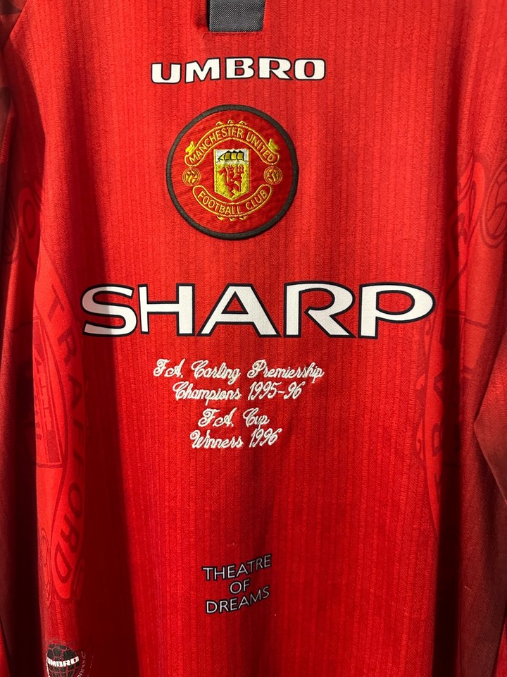 Original Manchester United 1996 1997 Long Sleeve w/embroidery #10 ...