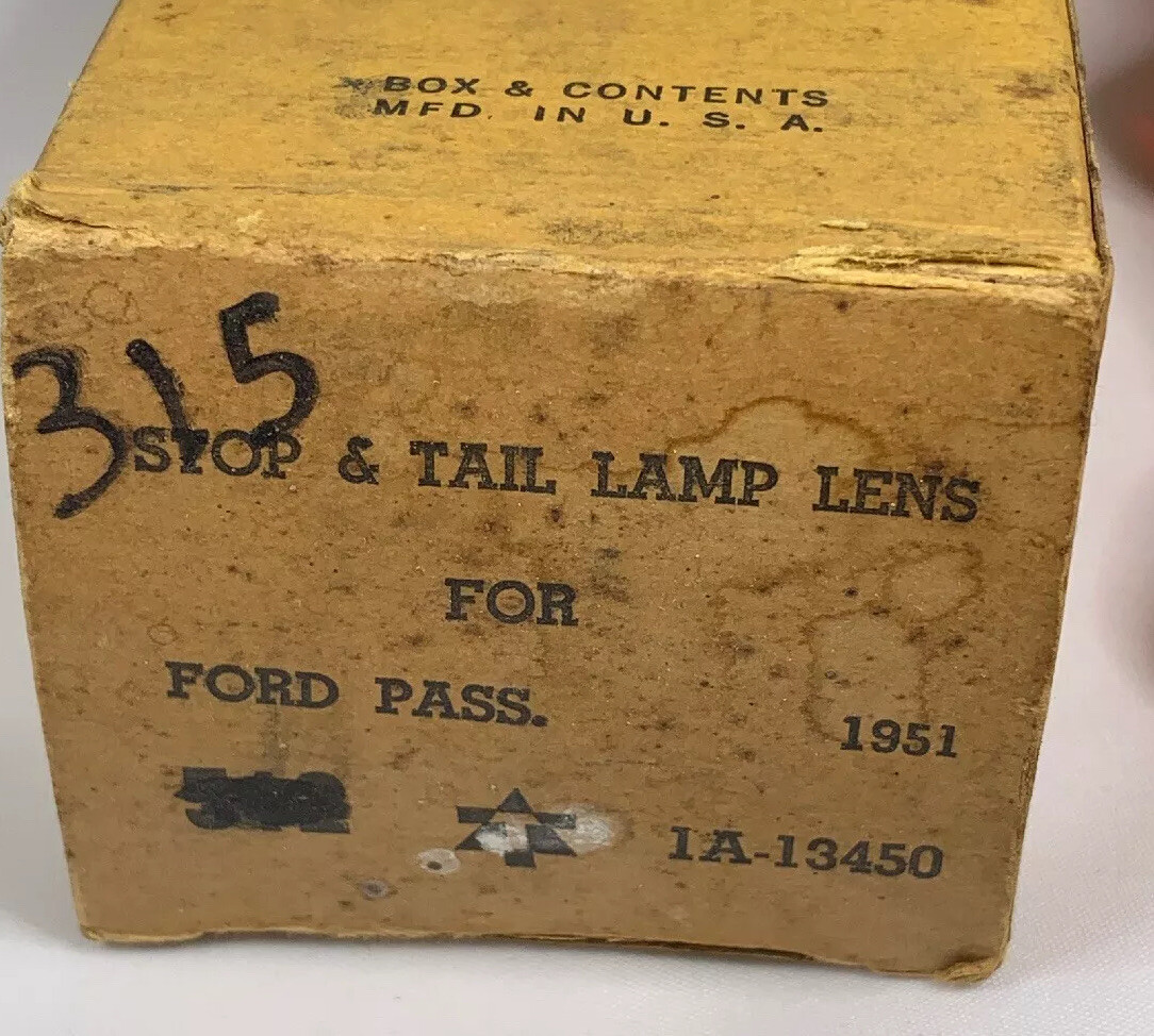 1951 Ford NORS Tail Light Lens RARE Pair 51 Convertible Victoria GLO ...