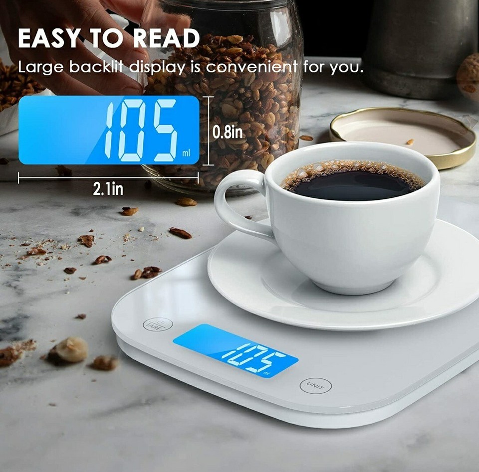 Nicewell Food Scale 22lb/10kg White Kitchen Scale for Baking Cooking ...