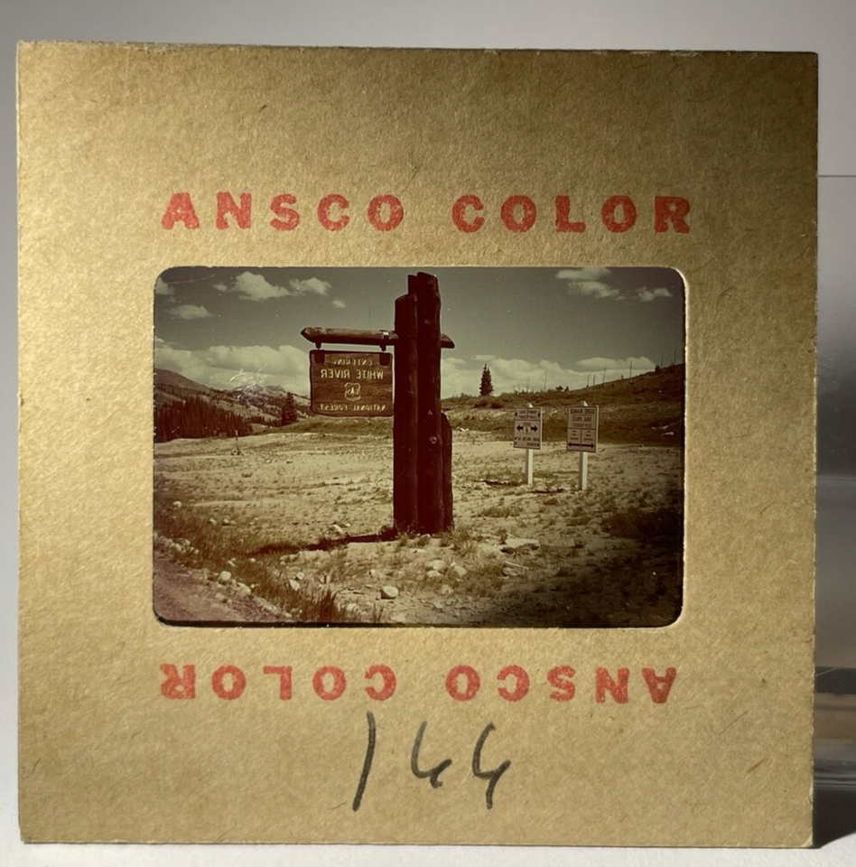 1948 35mm Ansco Color Slide Signs At Vail Pass Colorado White River ...