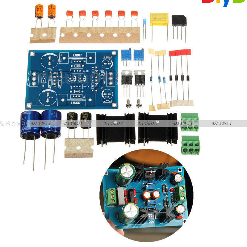 LM317 LM337 Adjustable Filtering Power Supply DIY Kits AC/DC Voltage ...