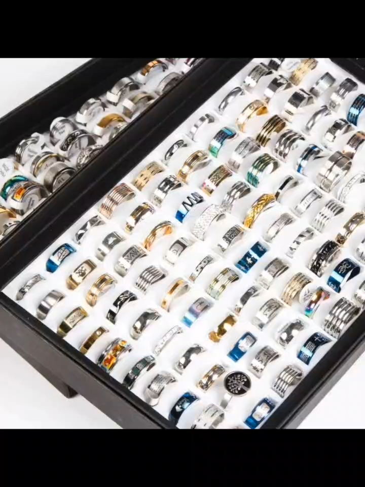NEW 30pcs MIX LOT Stainless Steel rings Wholesale Men Women Fashion ...