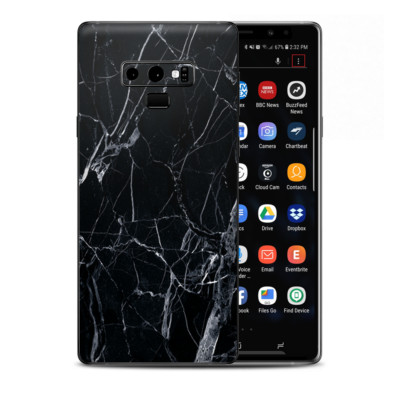 Skins Decal Wrap for Samsung Note 9 - Black Marble Granite White | eBay