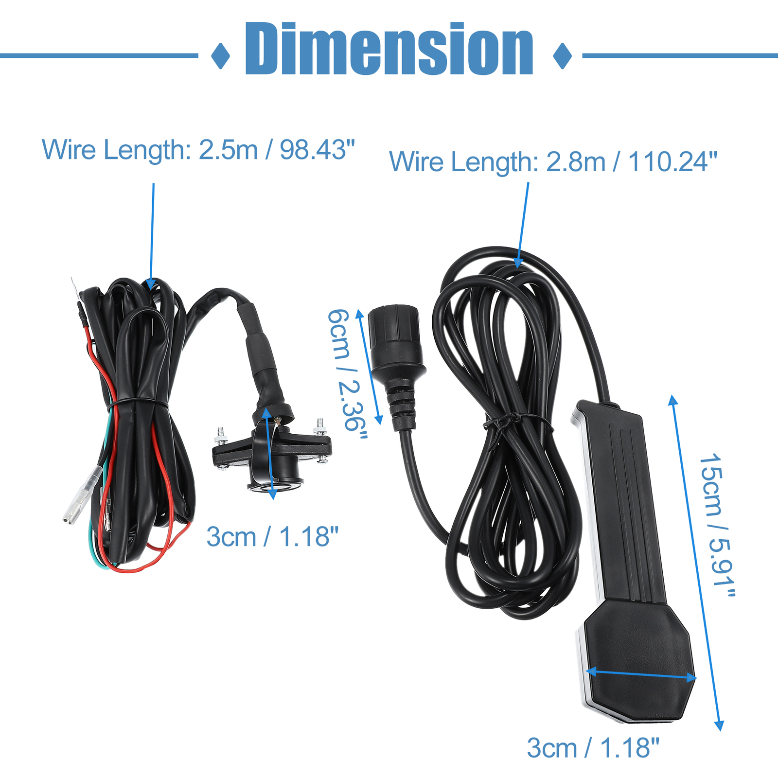 12V Winch Corded Hand Controller Remote Control Rocker Switch Custom ...
