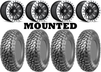 Kit 4 Maxxis RAZR XT Tires 32x10-15 on Fuel Hardline Beadlock Black ...