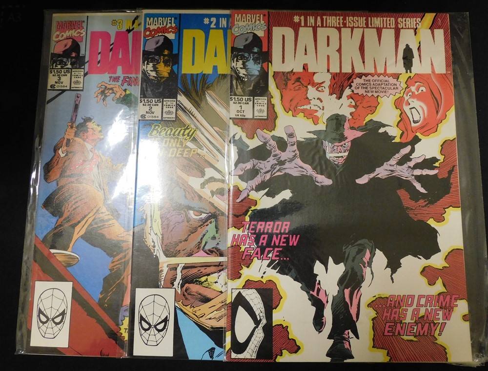 DARKMAN 1-3 MARVEL COMIC SET COMPLETE MOVIE ADAPTATION MACCHIO HALL ...